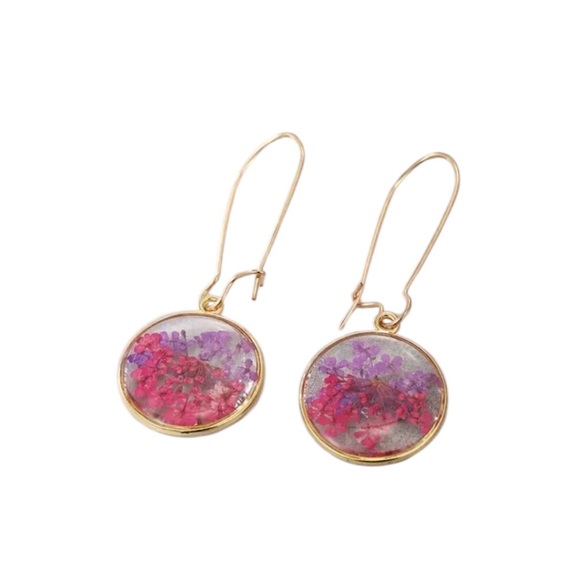 Fashion Jewelry | Jewelry | Fuchsia Floral Drop Earrings | Poshmark